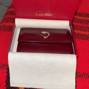 Cartier | Bags | Cartier Vintage Wallet Red Silver Hardware Great ...